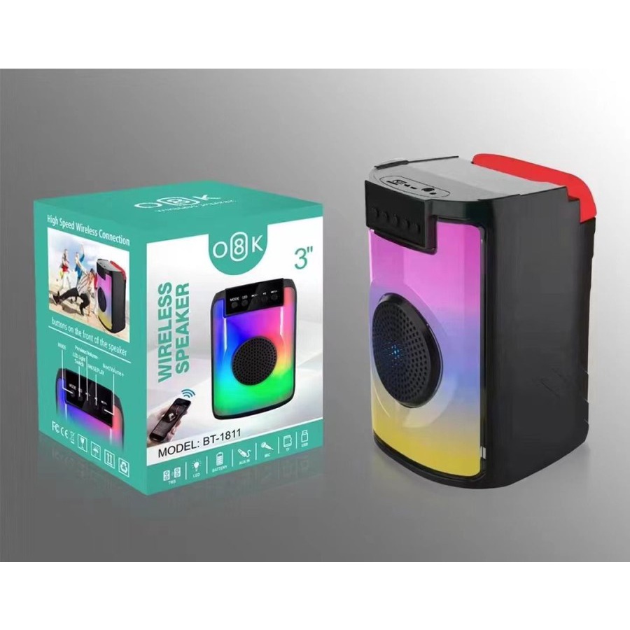 Jual Speaker Bluetooth RGB Led BT-1811 Portable Wireless Speaker BT ...