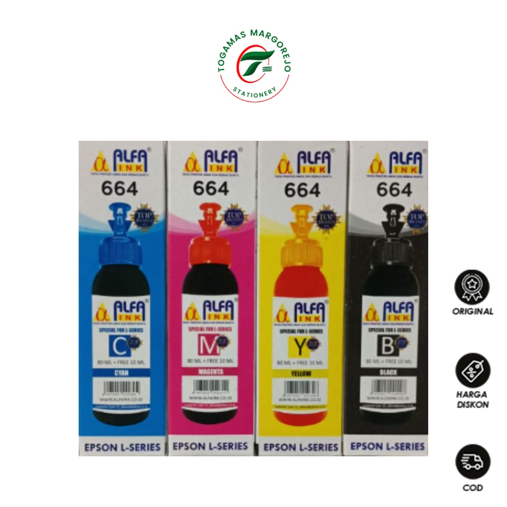 Jual READY STOCK !! TINTA PRINTER BOTOL 80+10ML EPSON L-SERIES ALFAINK ...