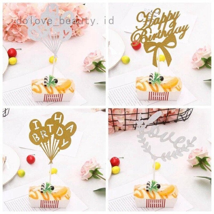 Jual Dekorasi Hiasan Kue Ulang Tahun Topper Happy Birthday Pesta Ultah ...