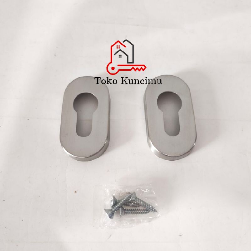 Jual Penutup lubang kunci pintu/ring kunci oval/cover silinder 006 SS ...