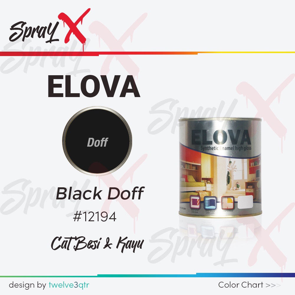 Jual ELOVA CAT MINYAK BLACK DOFF 12194 / HITAM DOF #12194 100CC - CAT ...