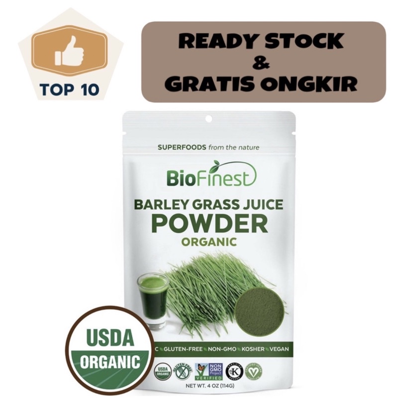 Jual BioFinest Barley Grass Juice Powder - Organic Superfood 114g ...