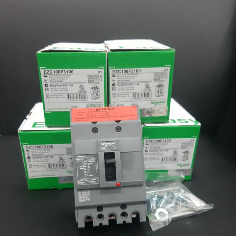 Jual MCCB BREAKER NFB EZC100F SCHNEIDER 3P 100A, 80A, 75A, 60A, 50A | Shopee Indonesia