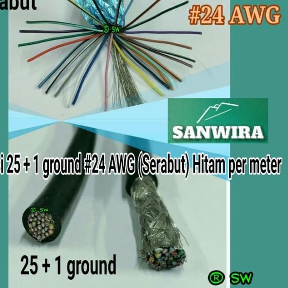 Jual Kabel Isi 25 + 1 ground #24 AWG (Serabut) Hitam per meter | Shopee ...
