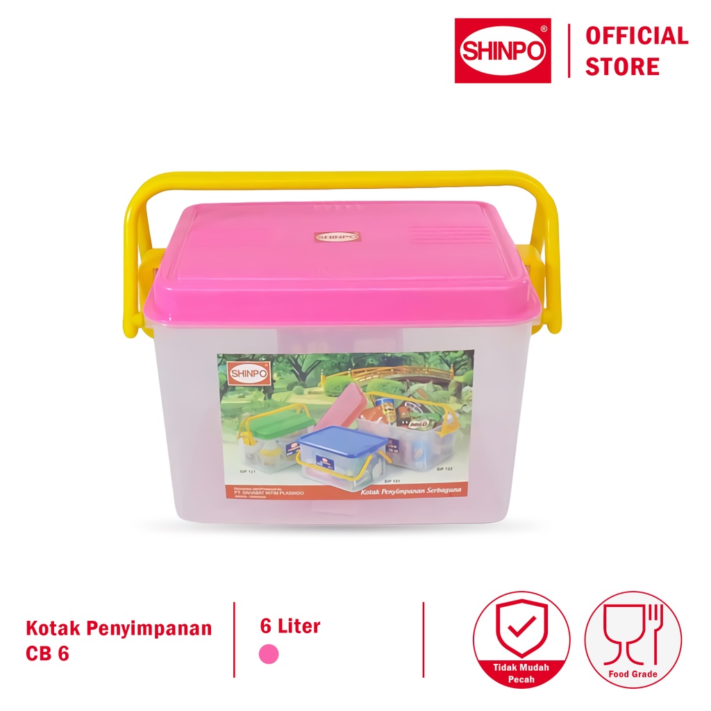 Jual SHINPO Box Penyimpanan Kontainer Plastik 6 L Kotak Serbaguna Trophy Container Box Lock Klip ...
