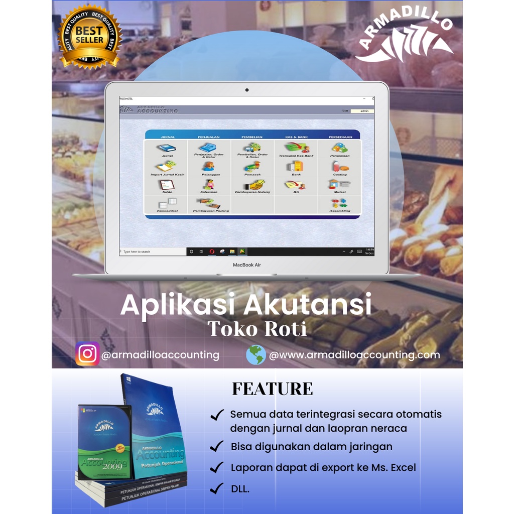 Jual Software Aplikasi Akuntansi Toko Roti / Bakery Armadillo ...