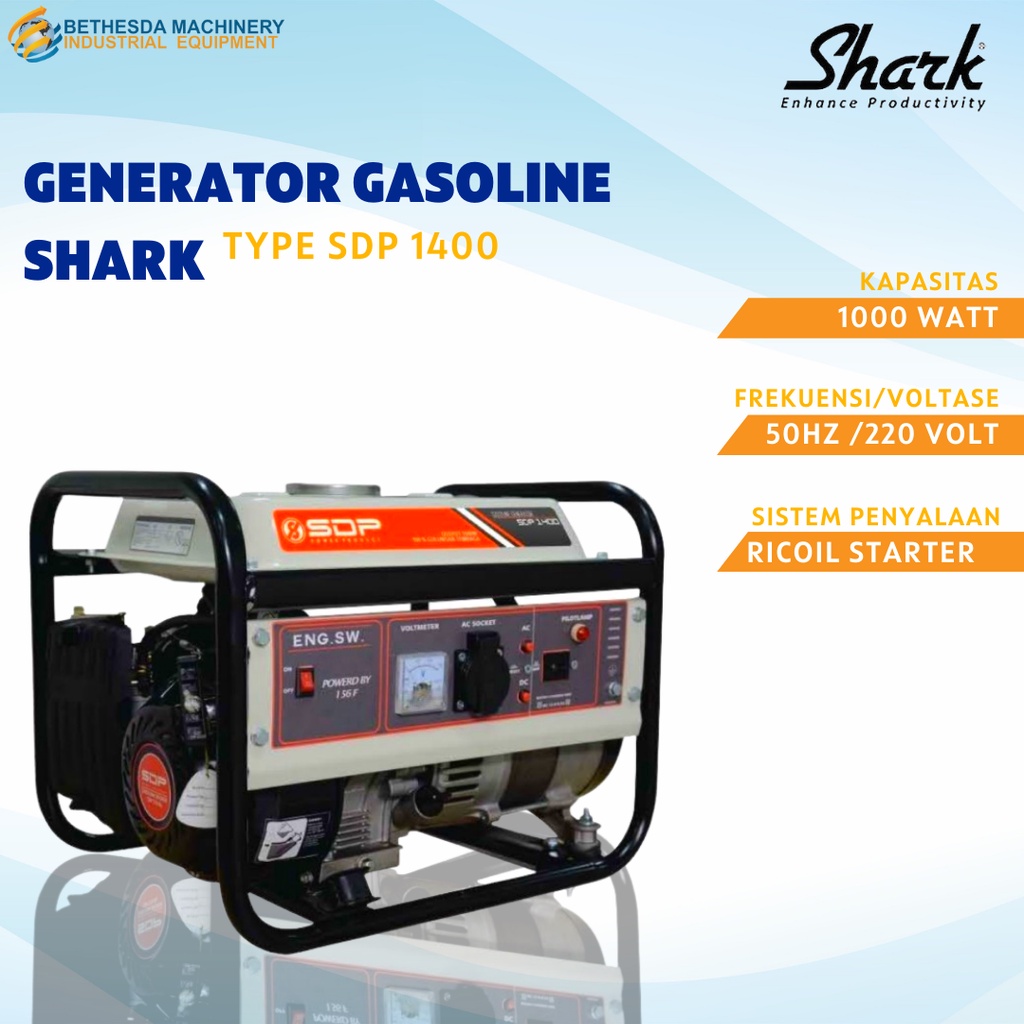 Jual Genset portable mini 1000 watt - Generator Shark SDP 1400 1KW ...