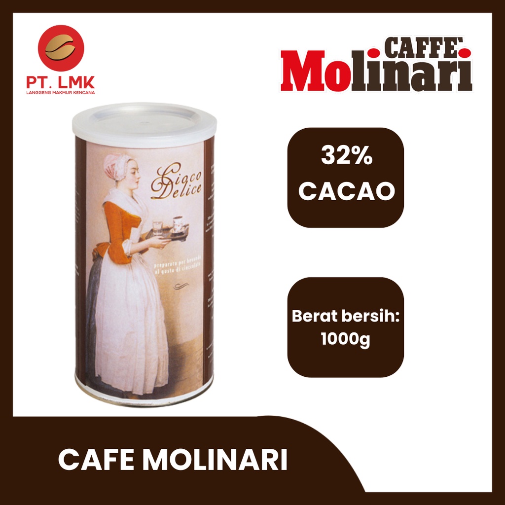 Jual Molinari Cioco Delice Chocolate Italy Powder 1 Kg | Shopee Indonesia