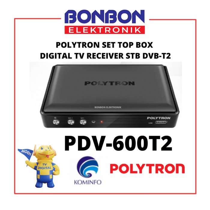 Jual Polytron Set Top Box PDV-600T2 DVB T2 TV Digital - Unit Only ...