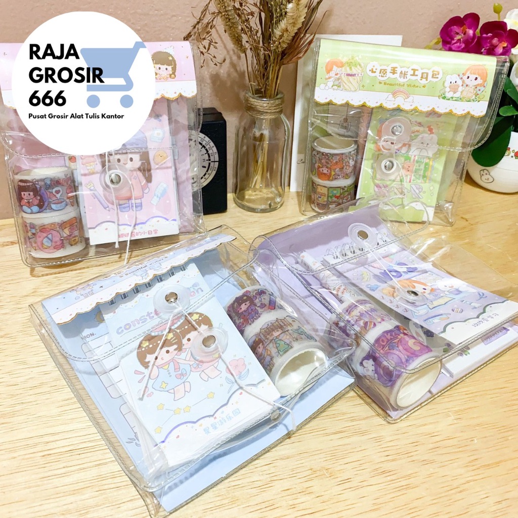 Jual PAKET STIKER JBE-SCD POUCH BENING LUCU IMUT (WASHI TAPE 2 ROLL ...