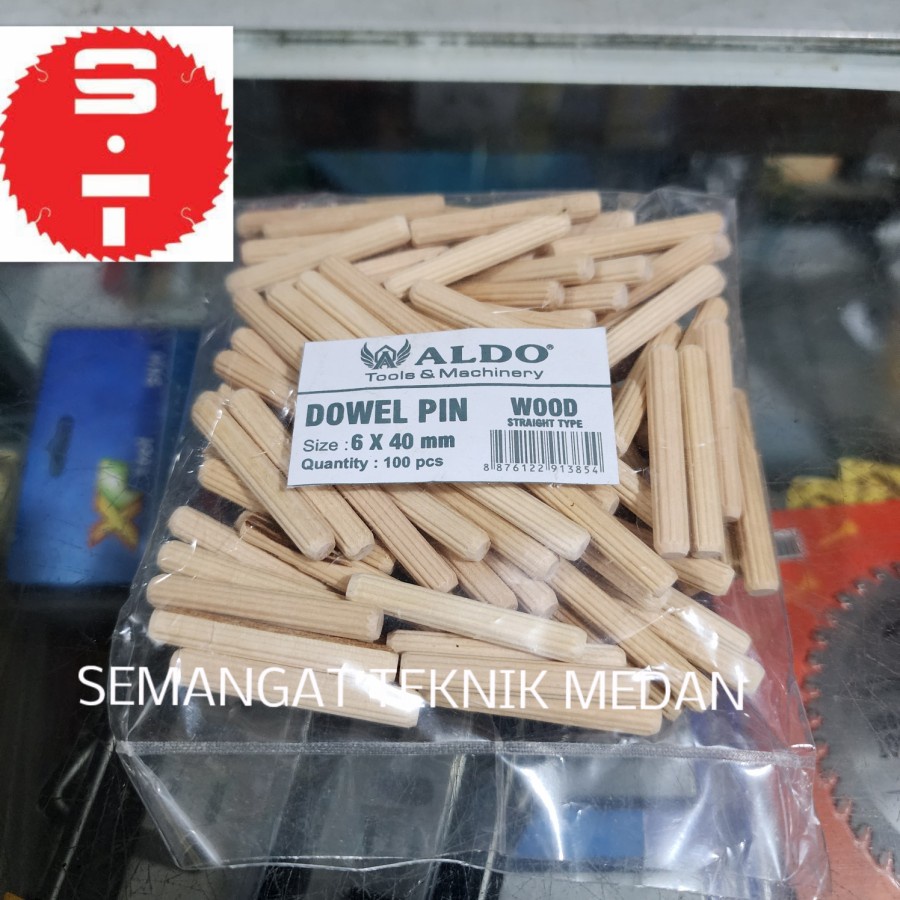 Jual DOWEL PIN WOOD JOINTER SAMBUNGAN KAYU 6MM 6 MM x 40MM 100 PCS ALDO ...