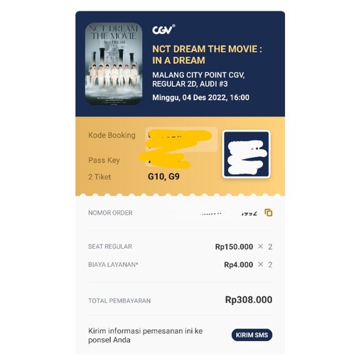 Jual Tiket NCT Dream The Movie: In A Dream CGV Cinepolis Malang City Piont Matos Kursi Tengah ...