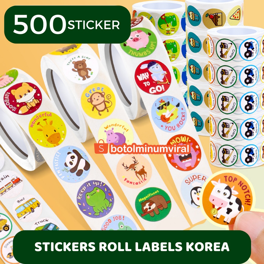 Jual Sticker Reward Label Isi 500 pcs Bulat Nilai Anak Paud TK Sekolah ...