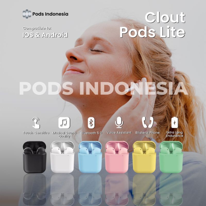 Jual Clout Pods Lite 2022 Headset Bluetooth Inpods 12 Macaron True ...