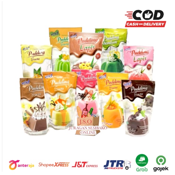 Jual (JSO) Nutrijell Nutrijel PUDDING Susu Puding Susu All Varian Rasa ...