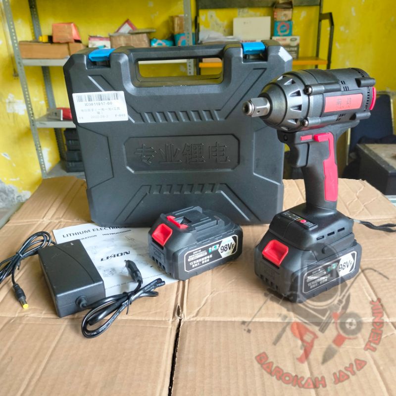 Jual Alat buka baut baterai / Cordless Impact wrench cordless brushless 2baterai 560nm 98V ...