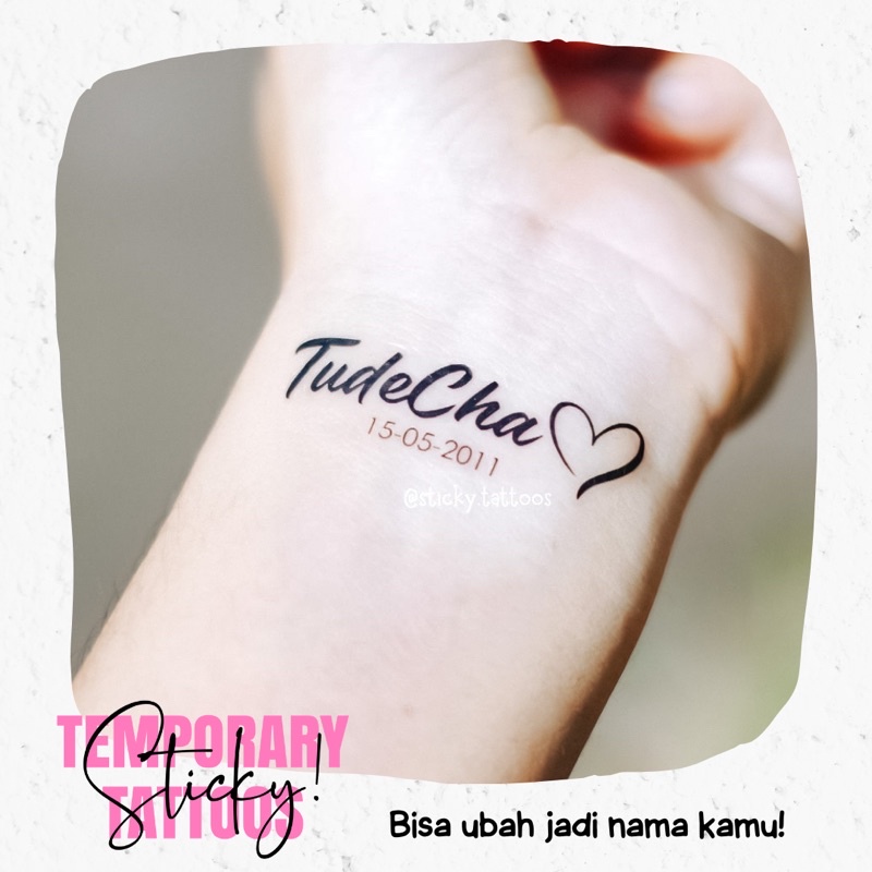 Jual CT46 - STICKY TATTOO TEMPORARY CUSTOM TATO TEMPORER TULISAN NAMA ...