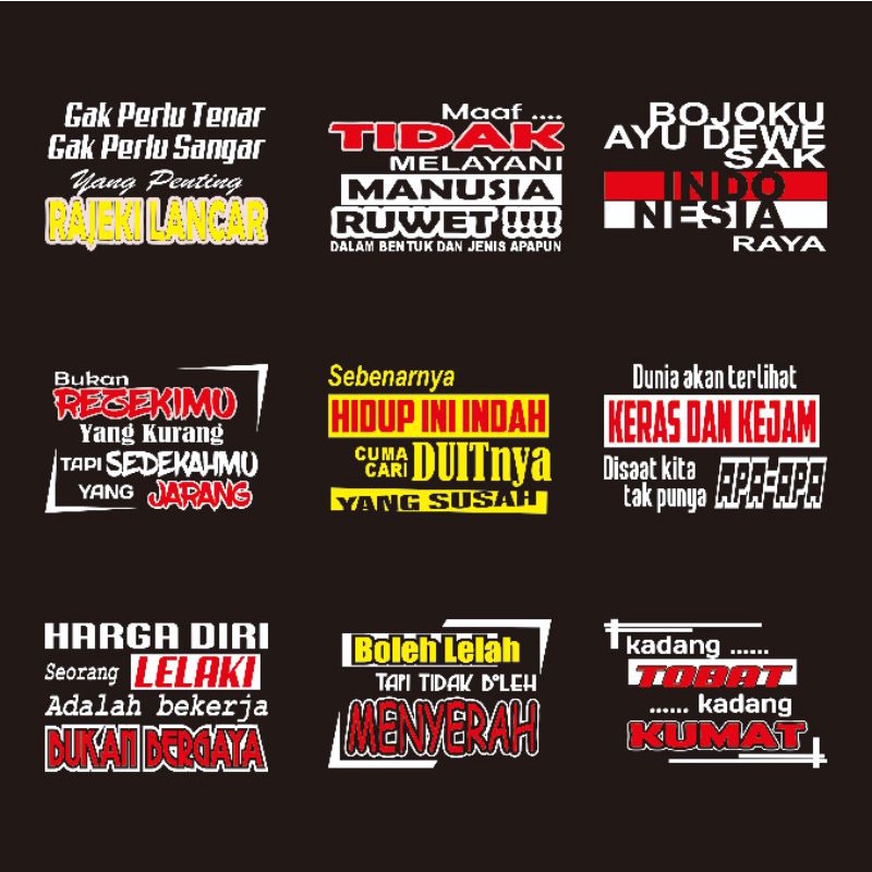 Jual Stiker Kata Kata Lucu Kaca Truck Pickup Mobil | Shopee Indonesia