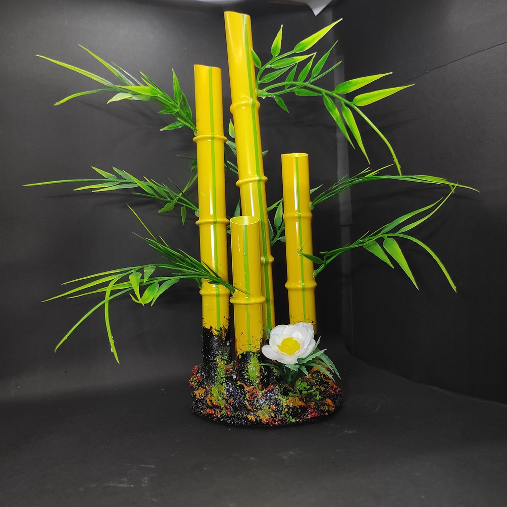 Jual Hiasan aquarium bambu kuning, dekorasi aquarium bambu kuning ...