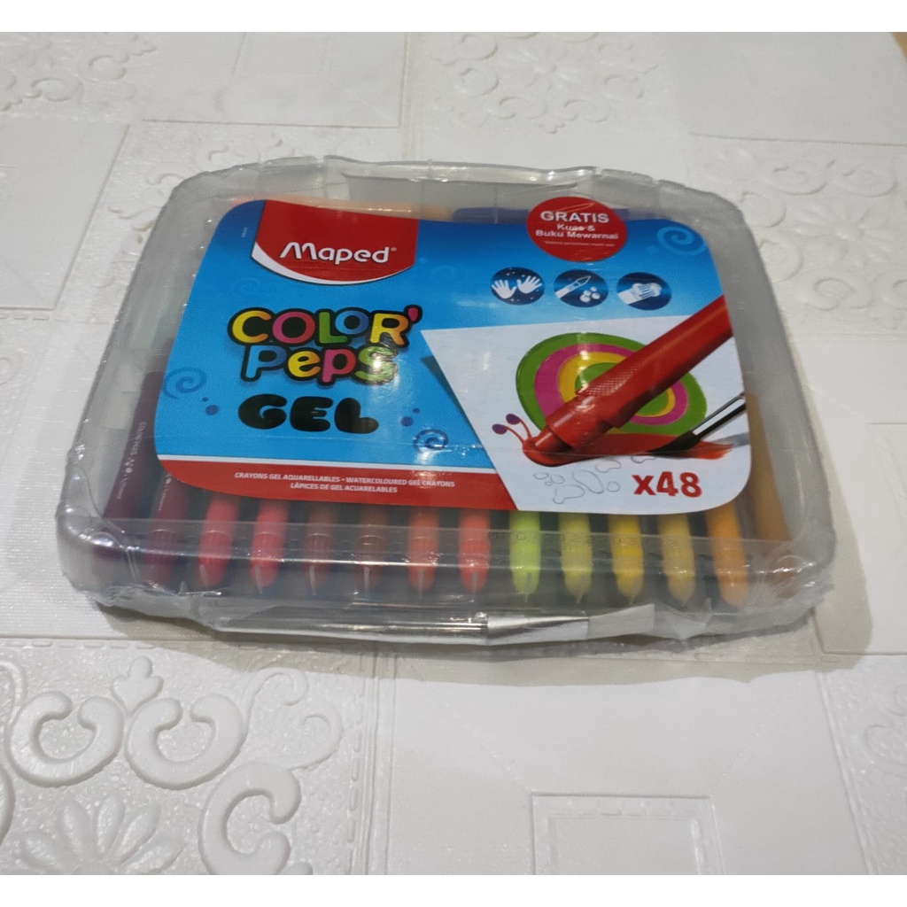 Jual MAPED CRAYON GEL (free bukumewarnain &kuas) | Shopee Indonesia