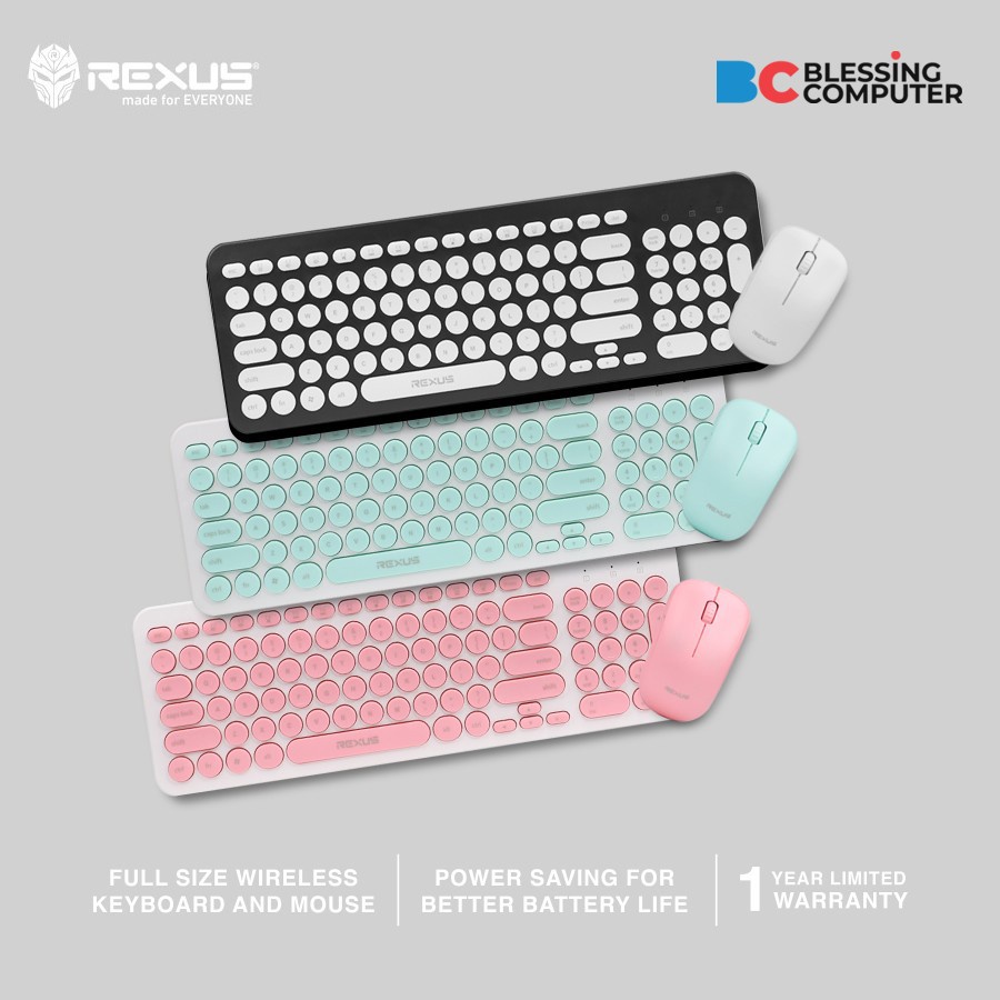 Jual Keyboard REXUS RX-KM10 WIRELESS White | Shopee Indonesia