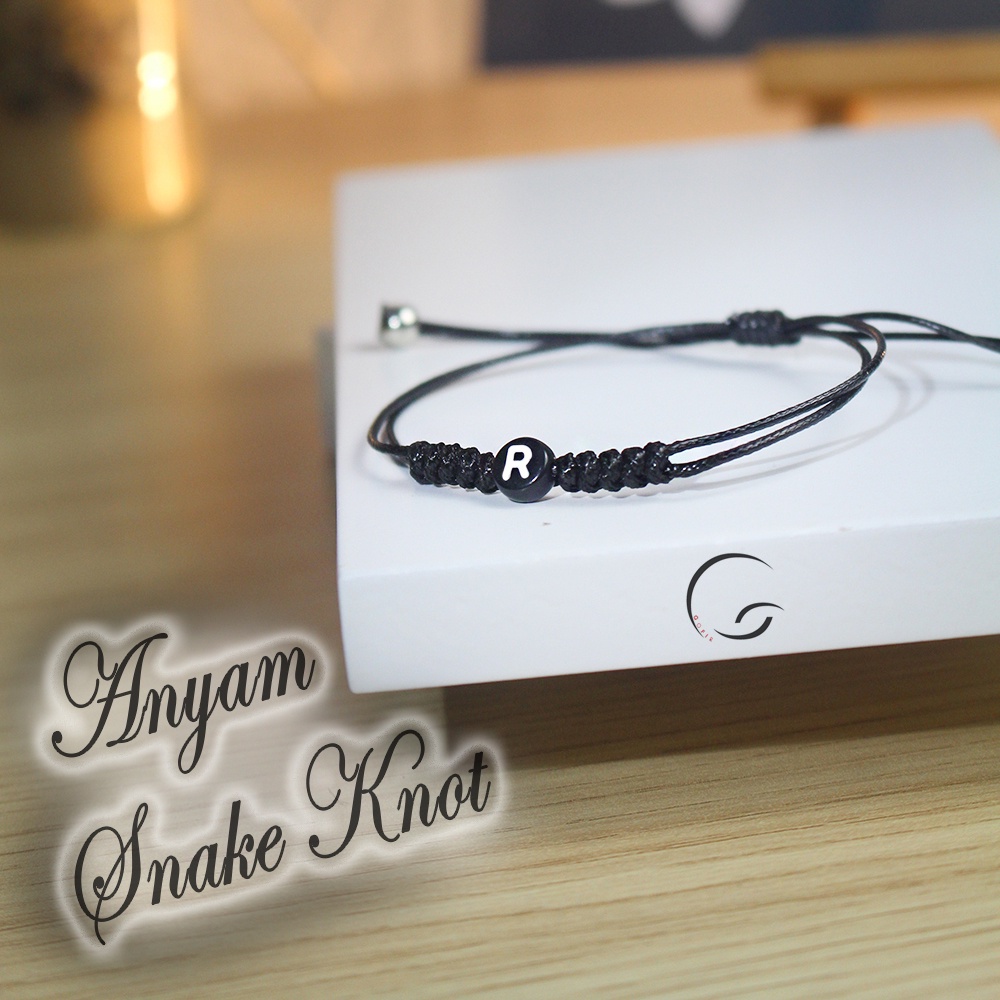 Jual Gelang Inisial Huruf A sampai Z GOF4 Model Anyam Snake Knot Bisa ...