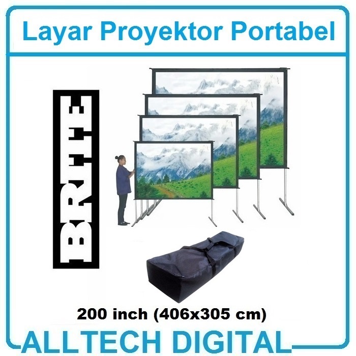 Jual Brite Fast Fold Portable Screen Projector 200 Inch Layar Proyektor ...
