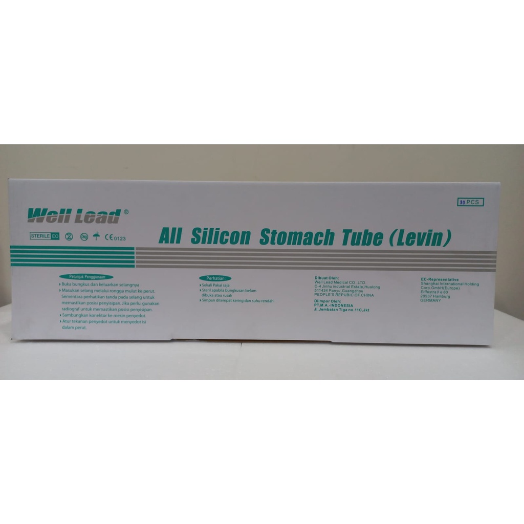 Jual NGT SILICONE WELL LEAD NO.18 STOMACH TUBE SELANG MAKAN SILICONE ...