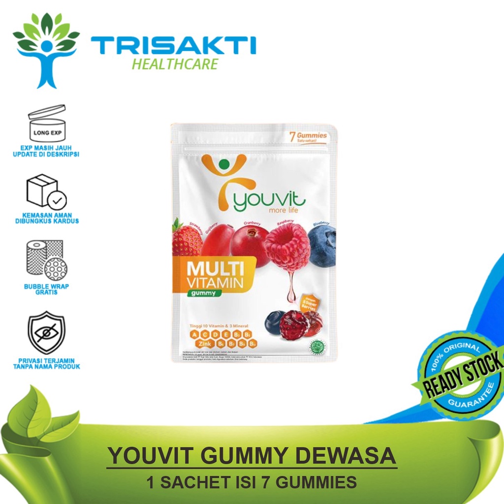 Jual Youvit Multivitamin For Adult Sachet - Multivitamin Gummy Dewasa Rasa Mix Berry | Shopee ...