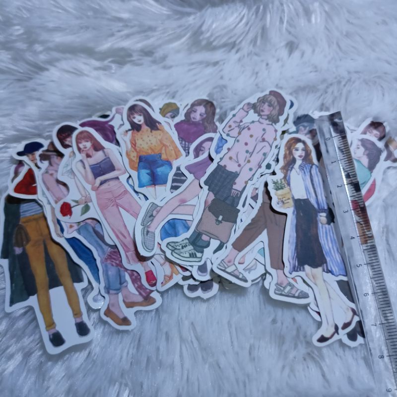 Jual stiker sticker girl untuk scrapbook journal jurnal(lenos) | Shopee ...