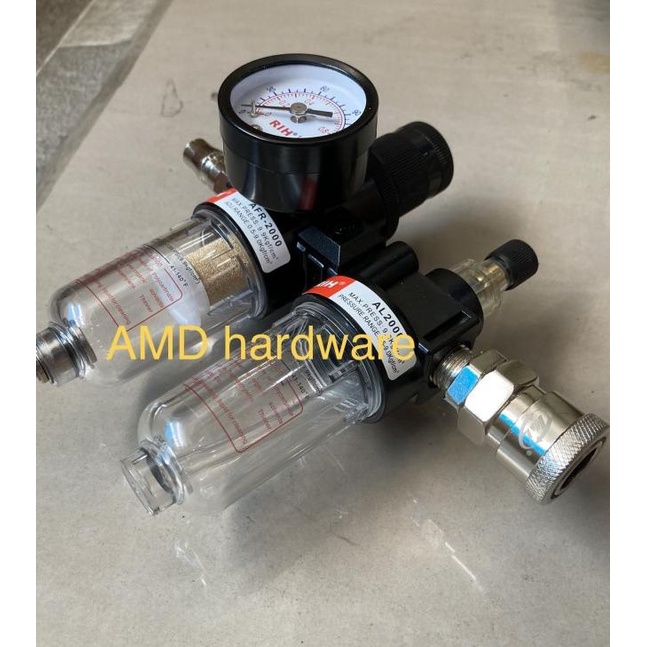 Jual AIR FILTER REGULATOR+LUBRICATOR DOUBLE SARINGAN Kompresor Angin ...