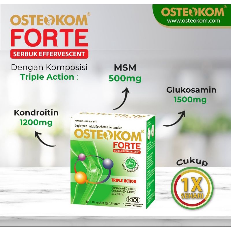 Jual FORTE Osteokom FORTE Box Isi 10 Sachet untuk Kesehatan Sendi ...