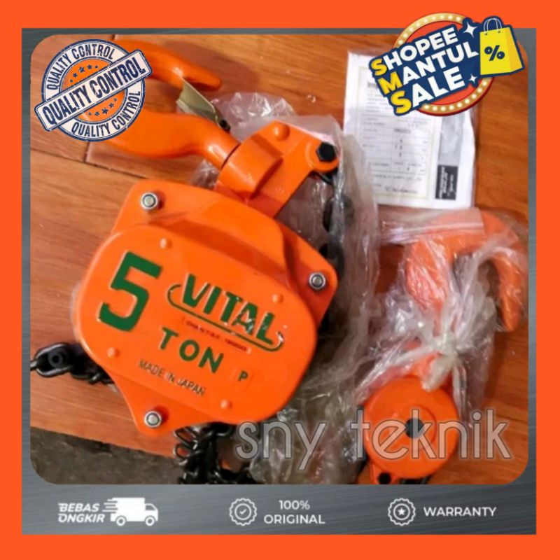 Jual Takel Manual Chain Block VITAL 5 Ton x 10 Meter - Alat Angkat ...
