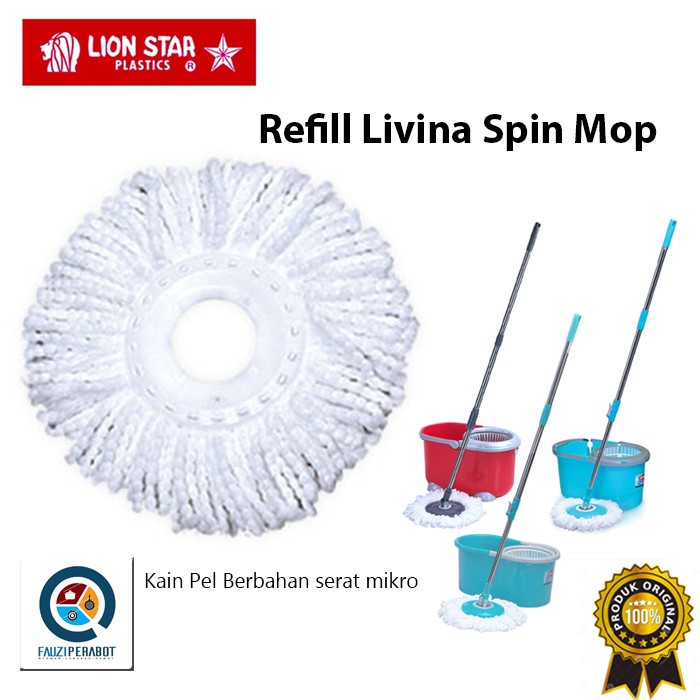 Jual Refill Pel Lantai Livina Spin Mop BM 50 Untuk Refil Ember Lion ...