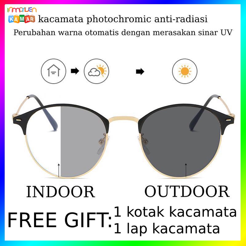 Jual Kacamata Photocromic Korea /Anti cahaya biru/Anti Radiasi 2 In 1 ...