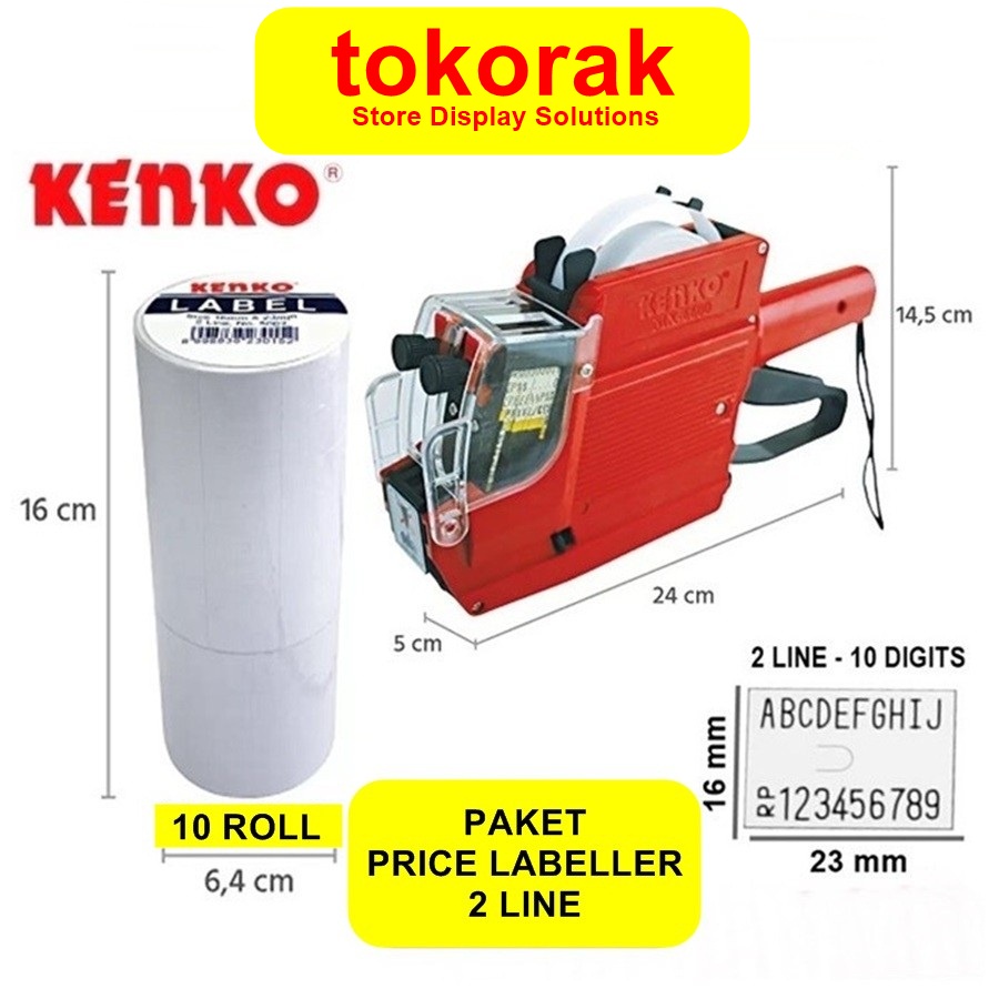 Jual PAKET MESIN LABELLER MX-6600A 2 LINE KENKO + ISI LABEL HARGA 10 ...