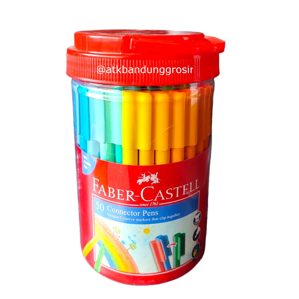 Jual Connector Pen Faber Castell 11150050 Bucket toples 50 warna ...
