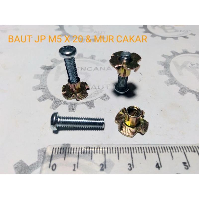 Jual BAUT JP M5 X 20 MM GALVANIS DAN MUR CAKAR / BAUT SPEAKER KUNCI OBENG PLUS(+) | Shopee Indonesia