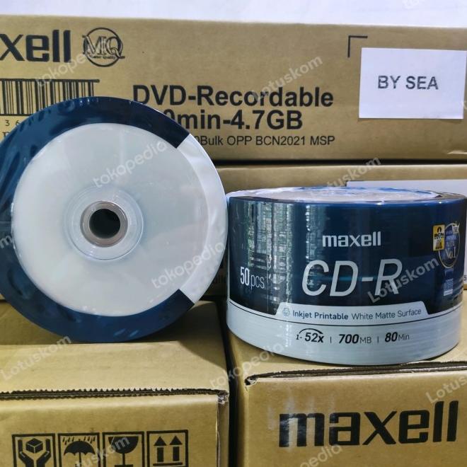 Jual CD-R Maxell Inkjet Printable White Surface 52X 700MB (50pcs) | Shopee Indonesia