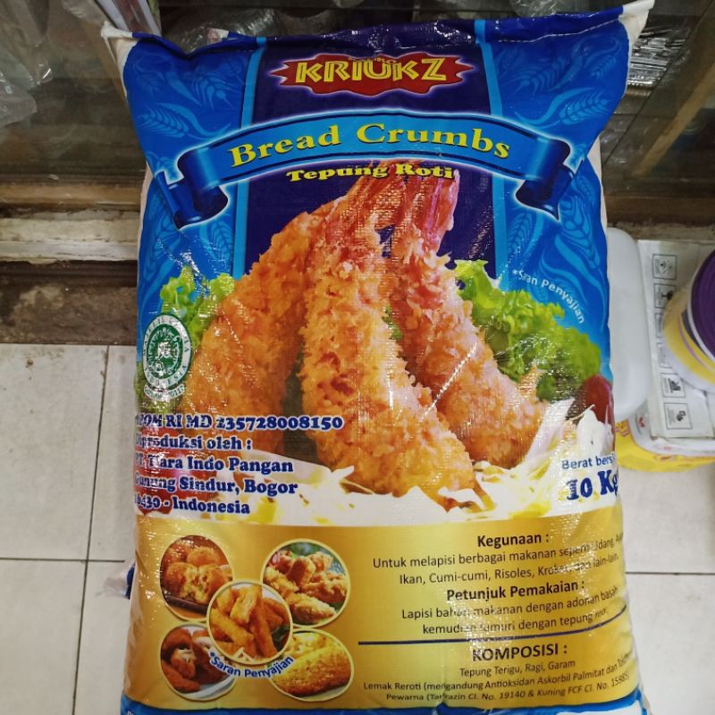 Jual Tepung Roti / Tepung Panir / Bread Crumbs Panko Mix Kriukz 10 kg ...