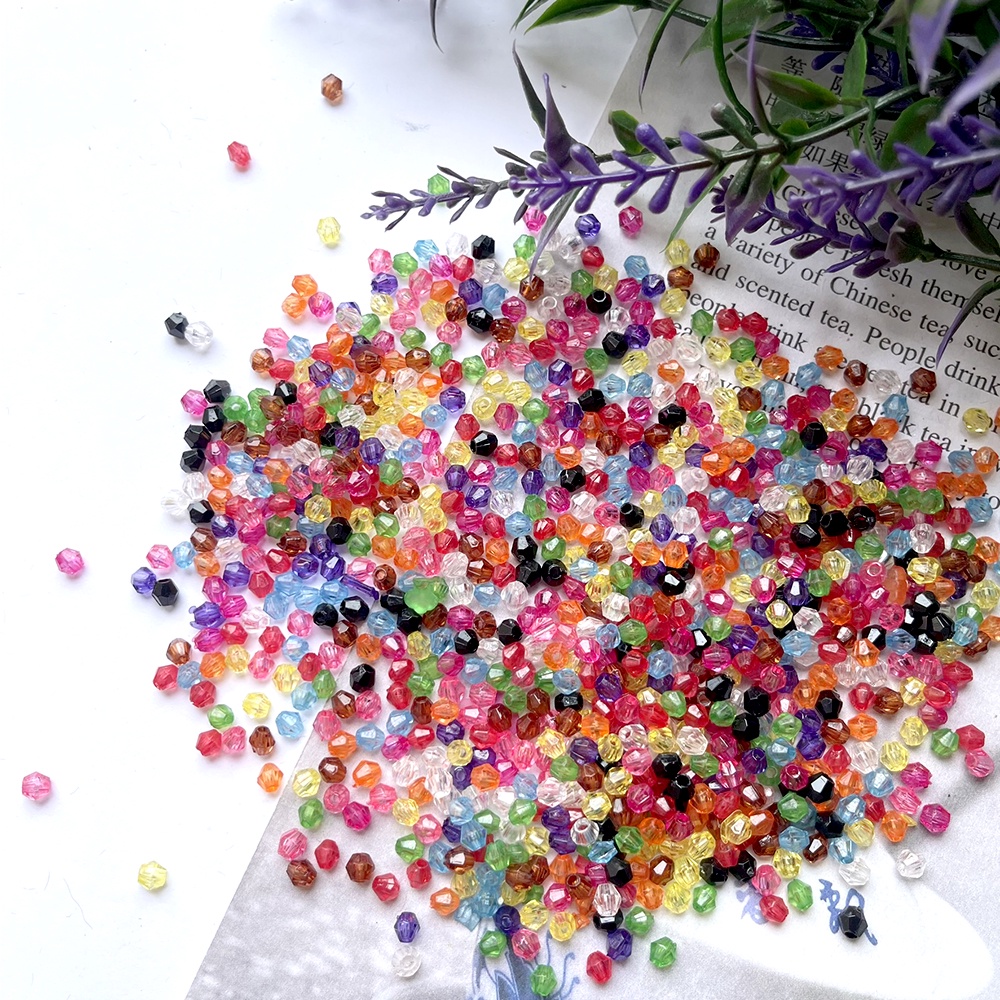 Jual [Pilih Warna] 10 gr Manik-manik Bening Bentuk Diamond 4 mm ...