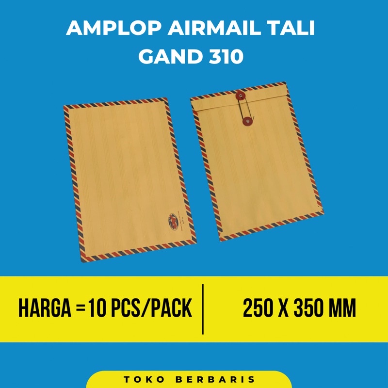 Jual Amplop Map Airmail 310 Tali (10 pcs) | Shopee Indonesia