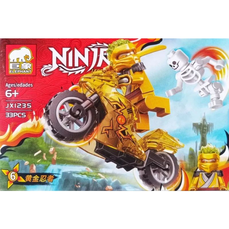 Jual mainan ninjago ninja + motor + skeleton army JX1235 Kay Jay Cole ...