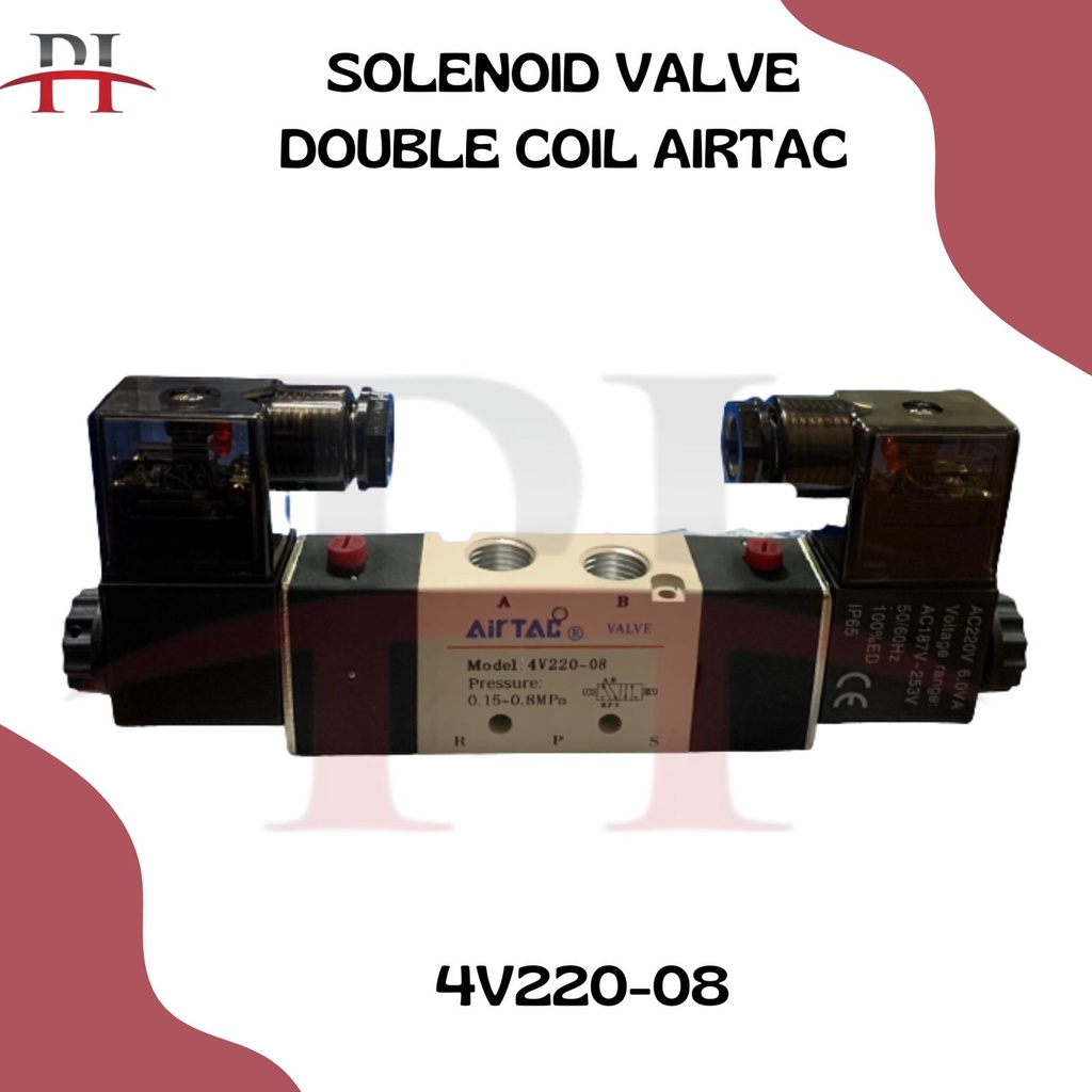 Jual solenoid valve doubel coil 4v220-08 AIRTAC | Shopee Indonesia