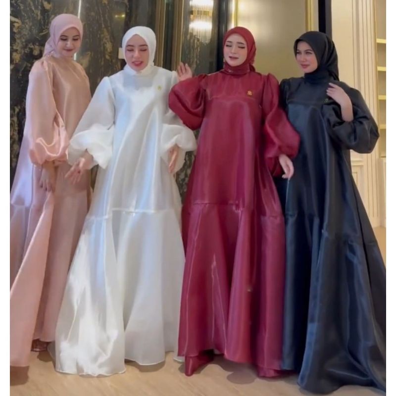 Jual gamis organza polos princes shellasaukia | Shopee Indonesia