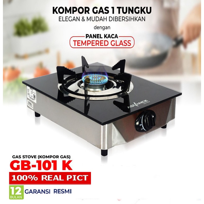 Jual Kompor Gas Kaca 1 Tungku Advance GB-101 K | Shopee Indonesia