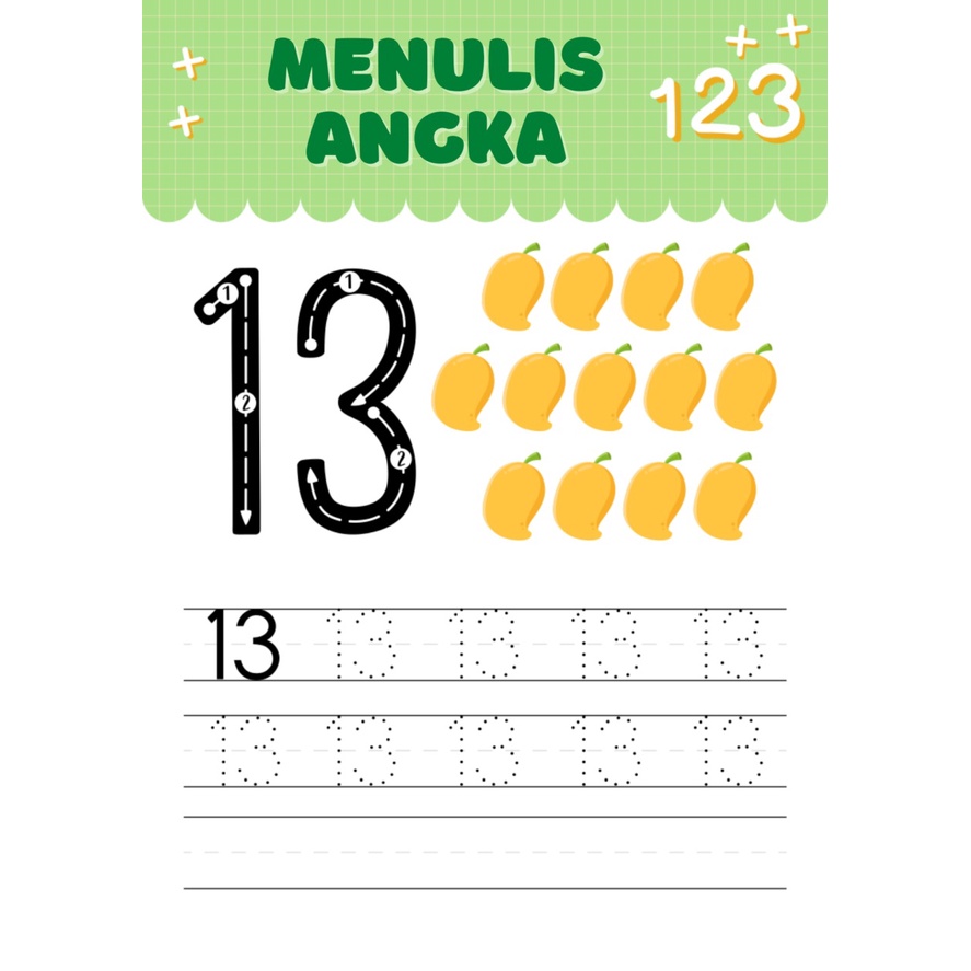 Jual Aktivitas Anak Belajar Menulis Angka / Gambar Sketsa Angka seri 11 ...