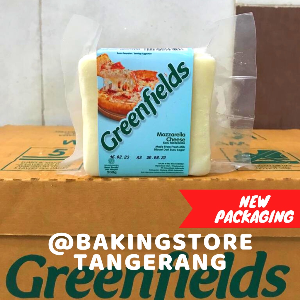 Jual Keju Mozarella Block Greenfields 200 gr | Mozzarella Cheese ...