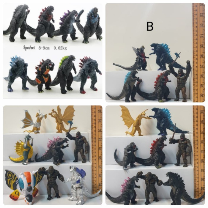 Jual godzilla vs kong ghidorah mecha godzilla figure set 8 | Shopee ...