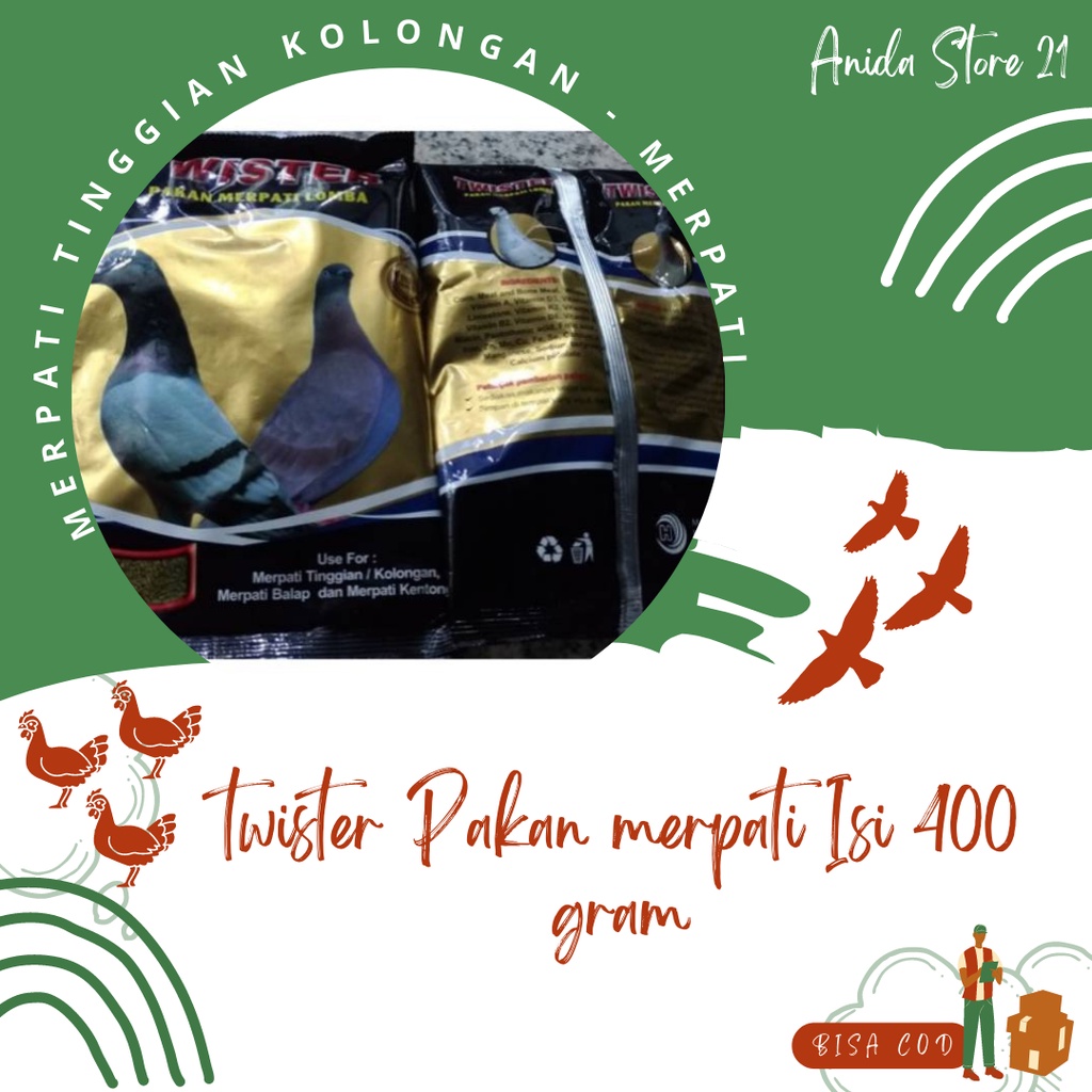 Jual Twister Pakan Merpati Lomba Isi Kemasan 400 gram Havindo Pakan ...